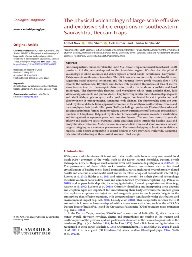 The Physical Volcanology of Large-Scale Effusive A | PDF | Lava | Basalt