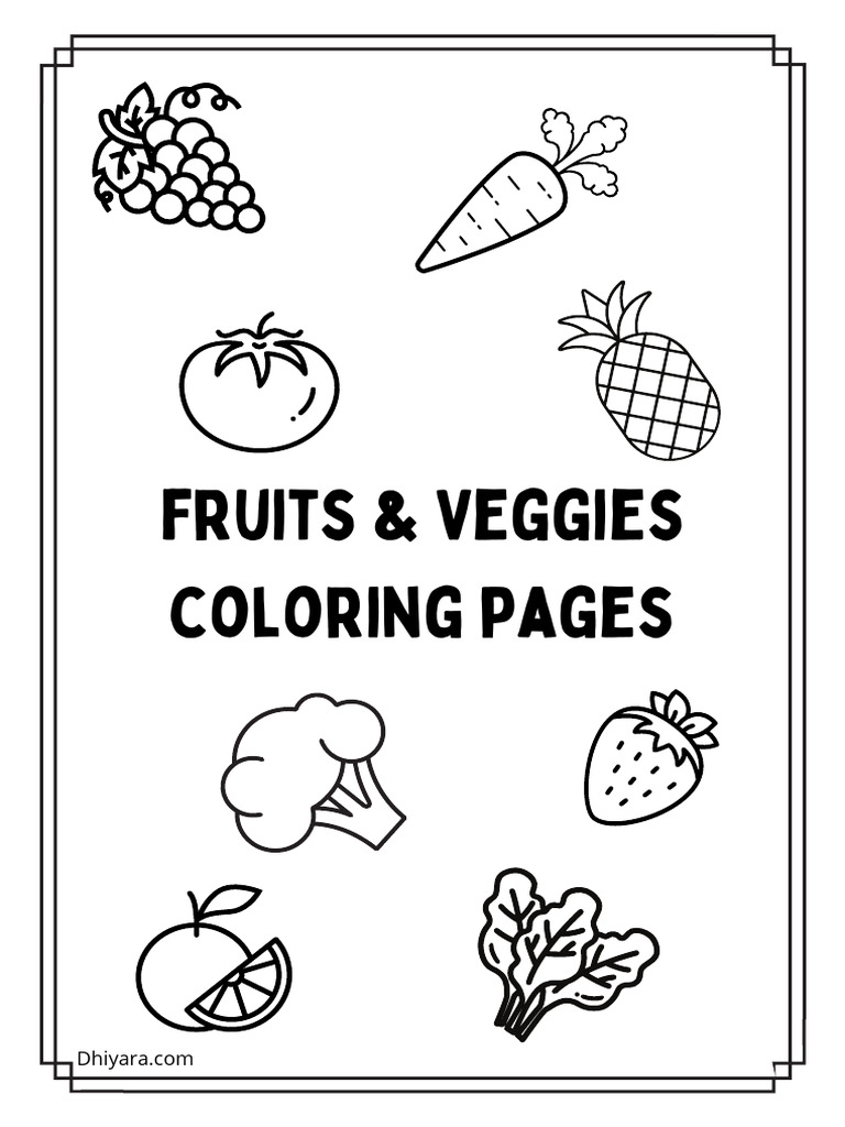 Fruits Veggies Colouring Pages | PDF