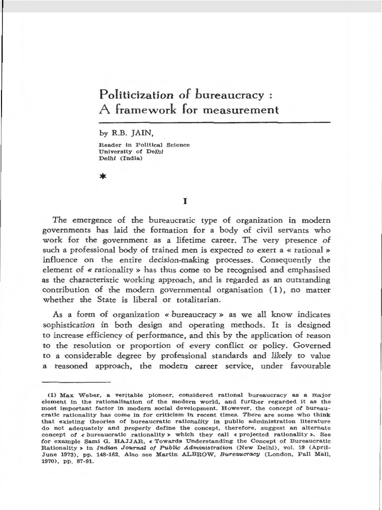 Measuring Bureaucratic Politicization | PDF | Bureaucracy | Decision Making