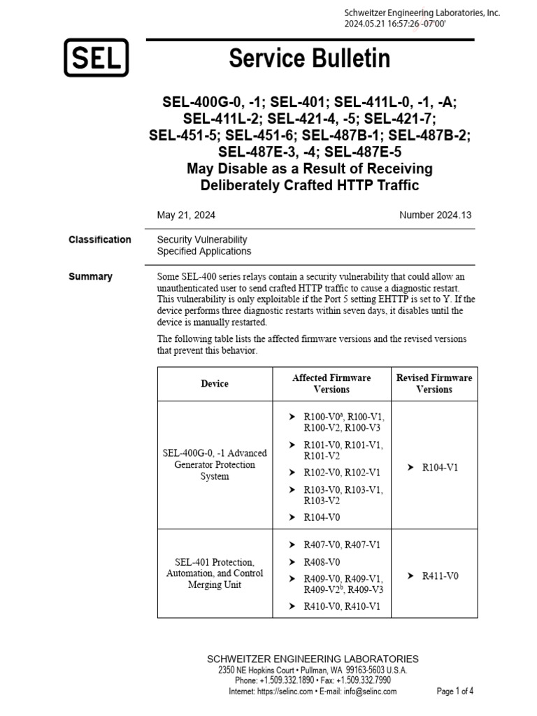 2024.13_4xx_Vuln_20240521 | PDF | Software | Computer Engineering