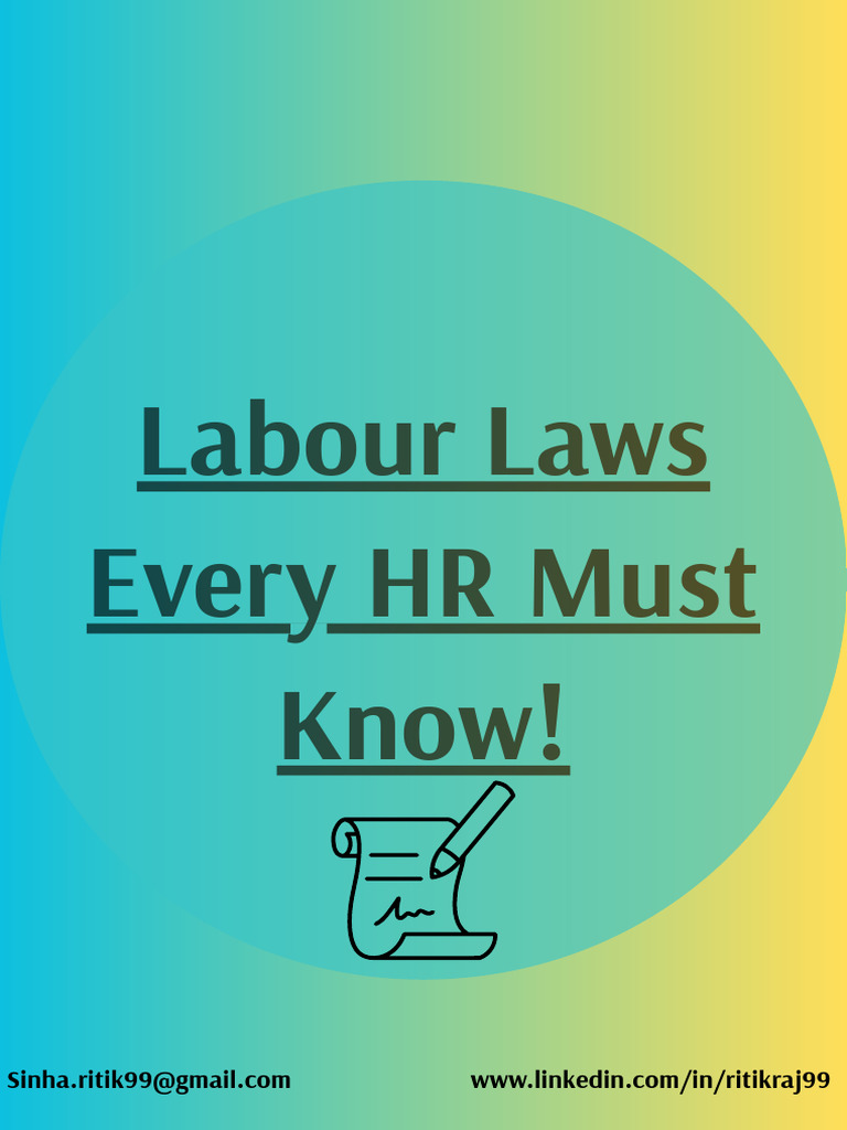 Essential Labour Laws for HR Professionals | PDF | Employment | Salary