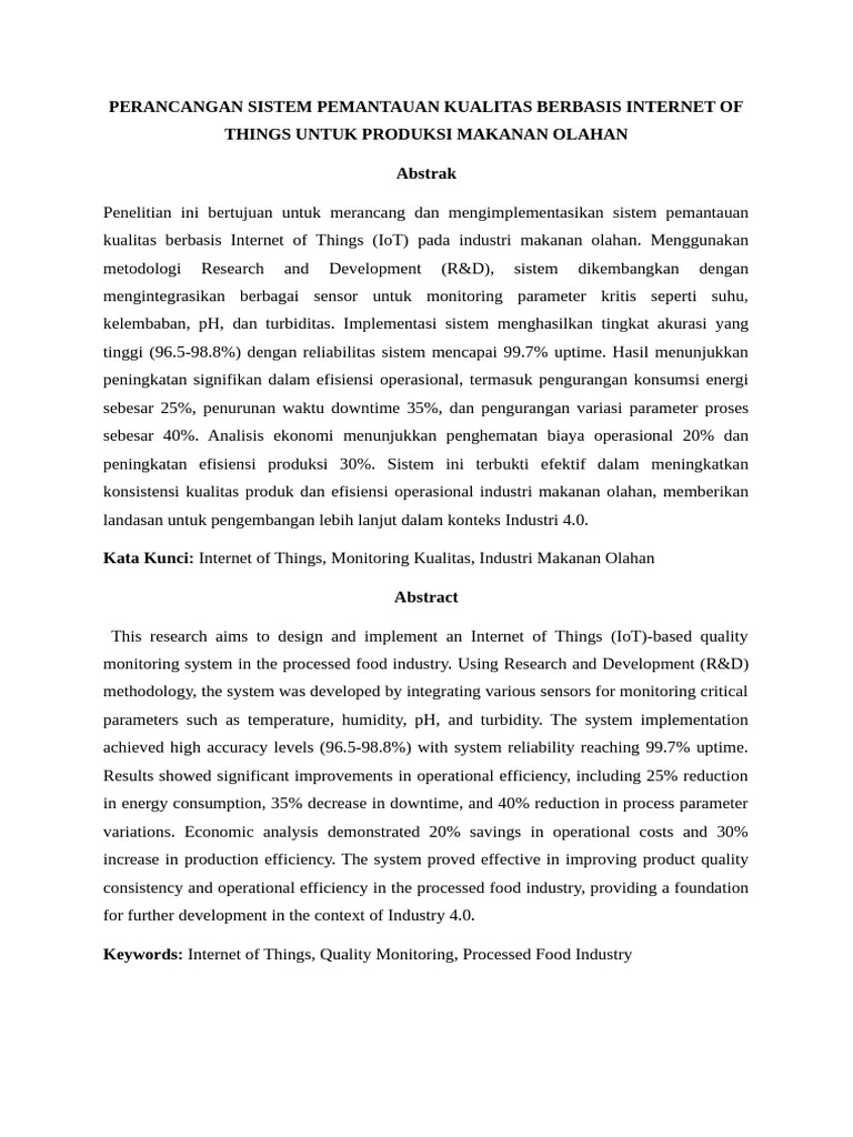 Perancangan Sistem Pemantauan Kualitas Berbasis Internet of Things ...