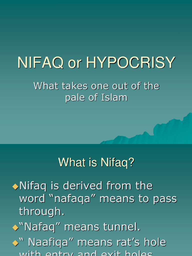 Nifaaq or Hypocrisy | PDF