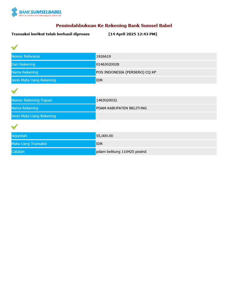 transferInhouse-20250411 pdam belitung | PDF