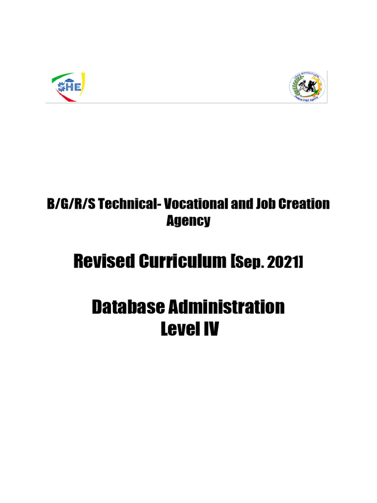 Database Administration l4 2014 Revised Cuuriculum | PDF | Databases | Performance Appraisal