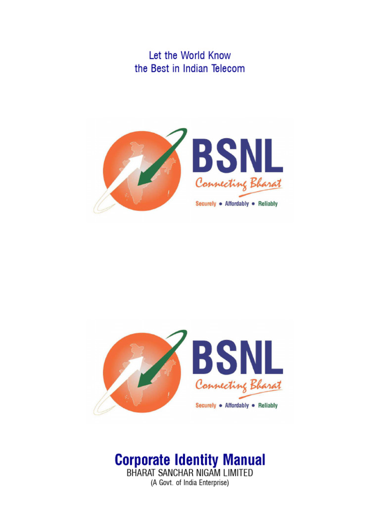 Corporate Brand Manual_BSNL | PDF | Color | Logos