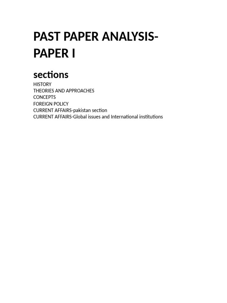 International Relations Paper Analysis 2024 | PDF | International ...