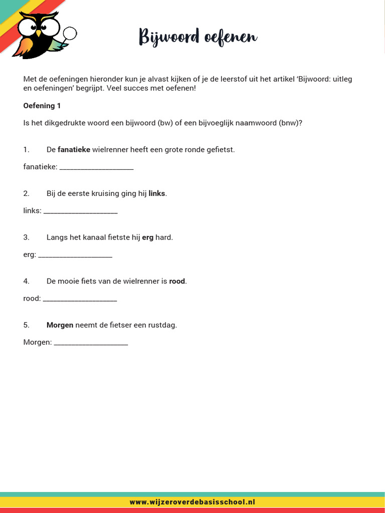Bijwoord Opdrachten PDF | PDF