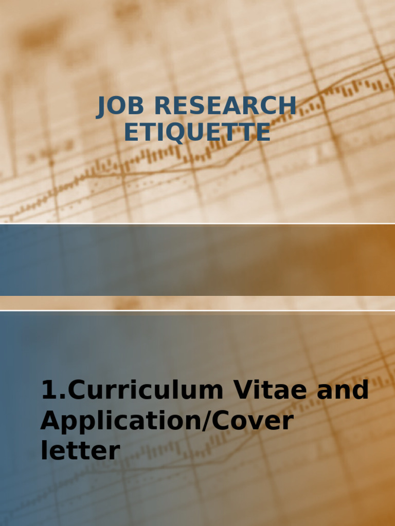 Job Research Etiquette | PDF | Job Interview | Résumé