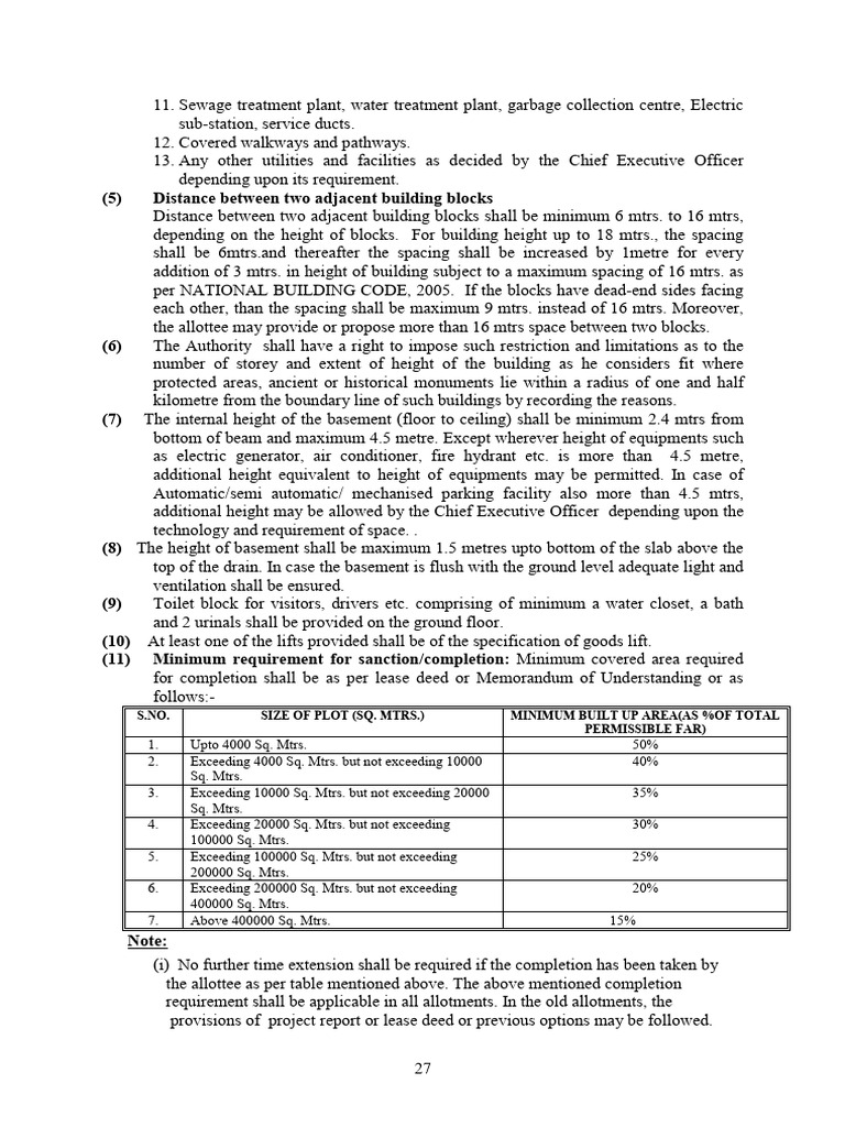 Minimum Requirements For Completion INDUSTRIAL | PDF | Building Engineering