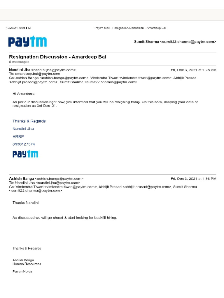 Reliving Letter | PDF