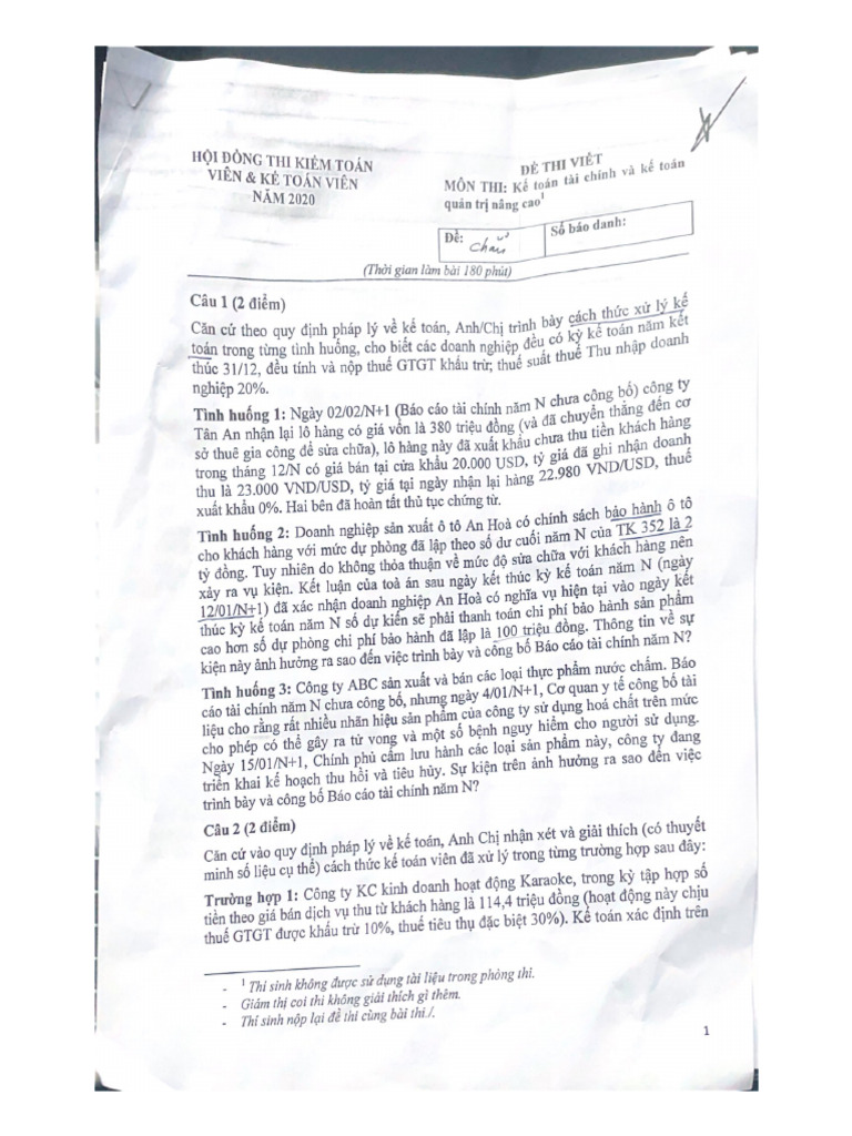 HQ Protrain - de Thi CPA 2020 | PDF