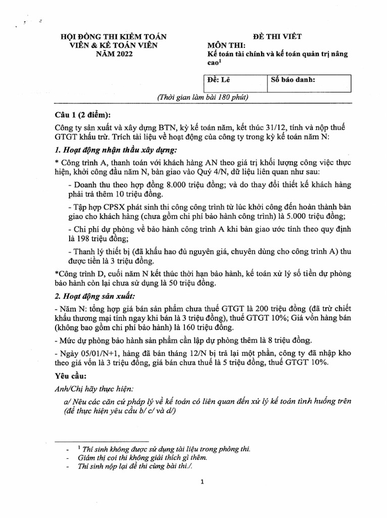 HQ Protrain - de Thi CPA 2022 | PDF