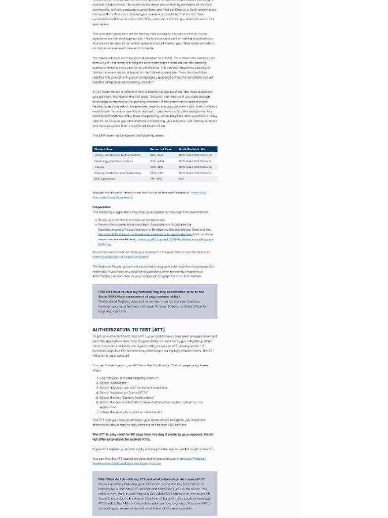 EMR Candidate Handbook About The Examination - National Registry of ...