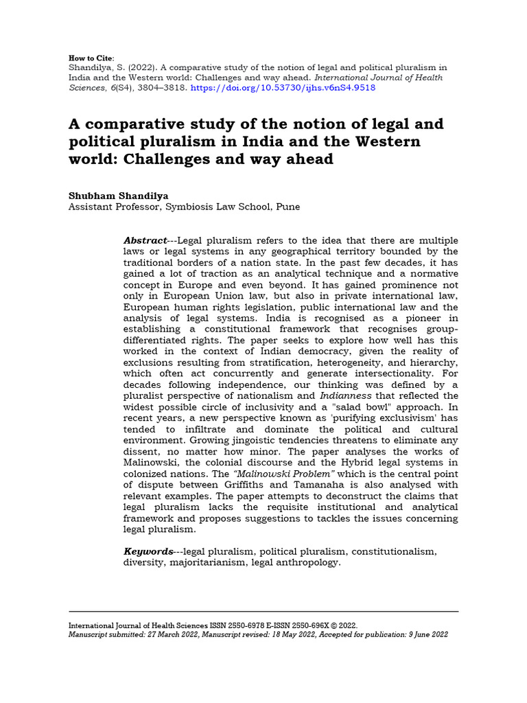 Legal and Political Pluralism in India | PDF | Religious Pluralism ...