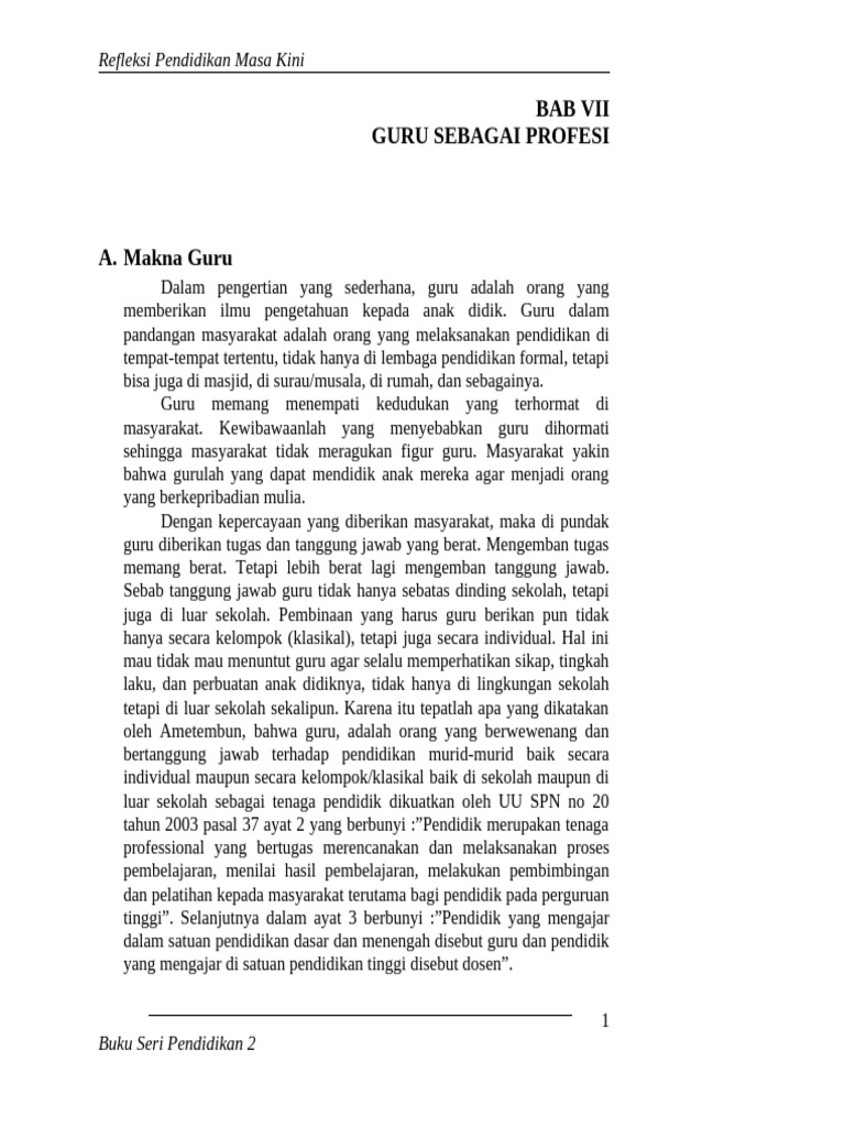 HandOut Pertemuan 7 (Guru SBG - Profesi) | PDF