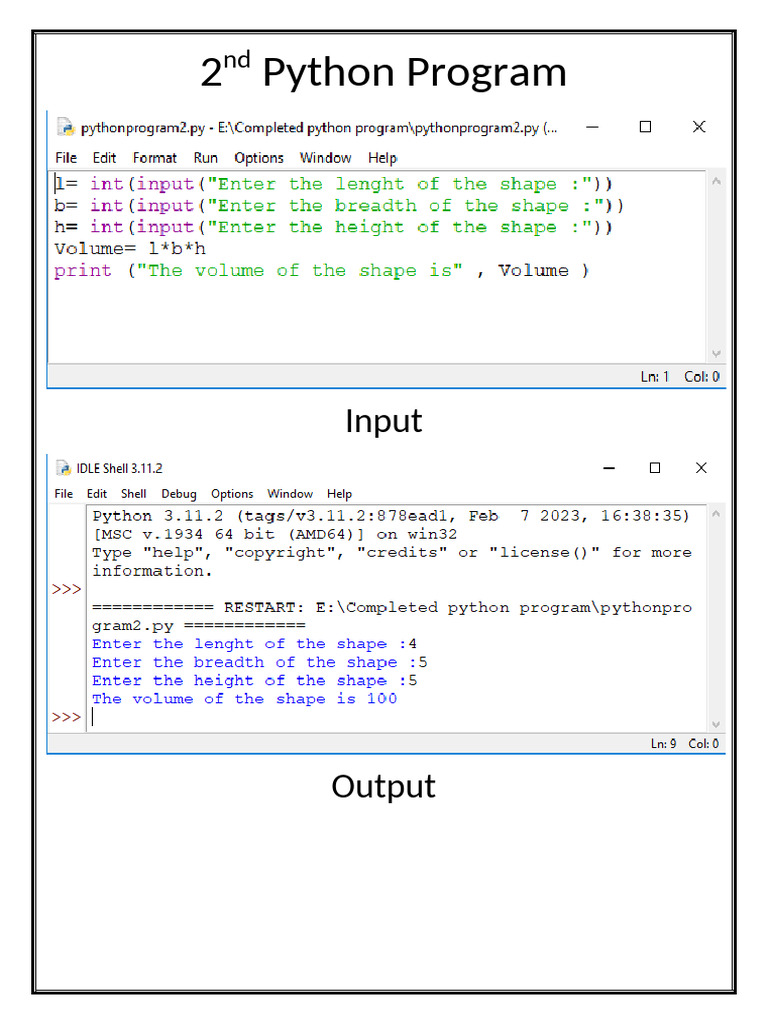 2nd Python Program Page 3 | PDF