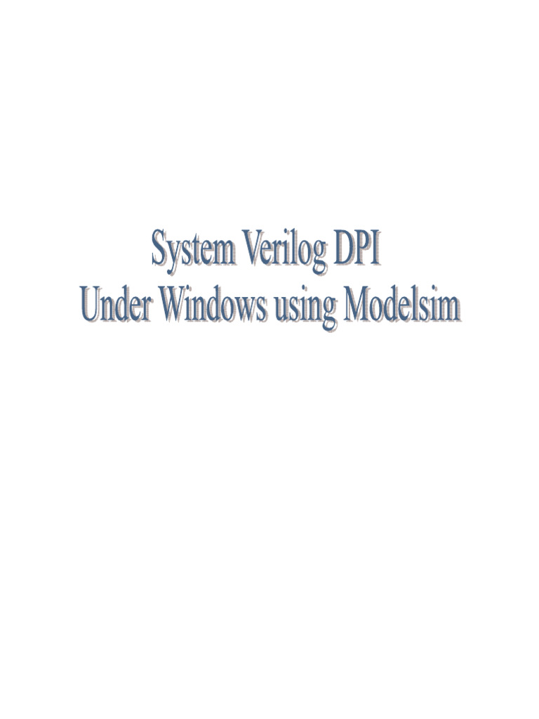 System Verilog Dpi Modelsim | PDF