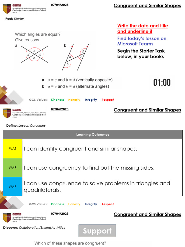 Congruent and Similar Shapes | PDF | Shape | Euclidean Geometry