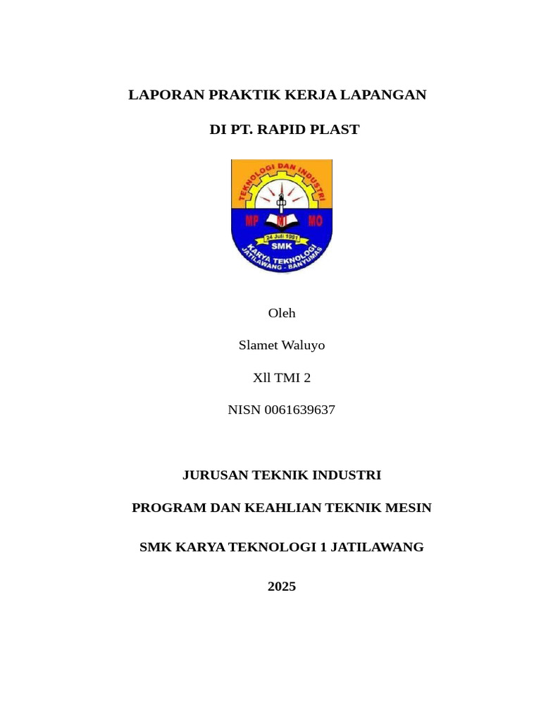 Laporan PKL di PT Rapid Plast Indonesia | PDF