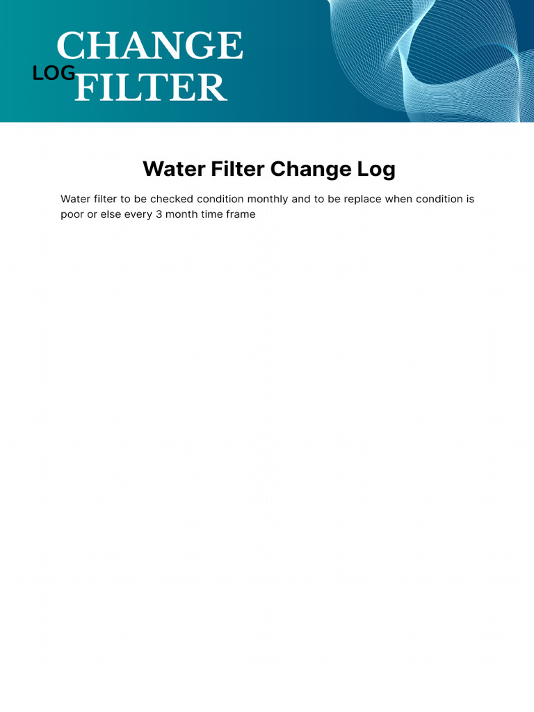 Watr Filter Change Log | PDF