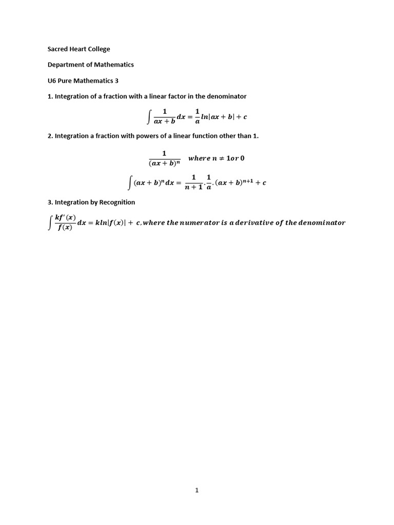 Integration by Recognition | PDF