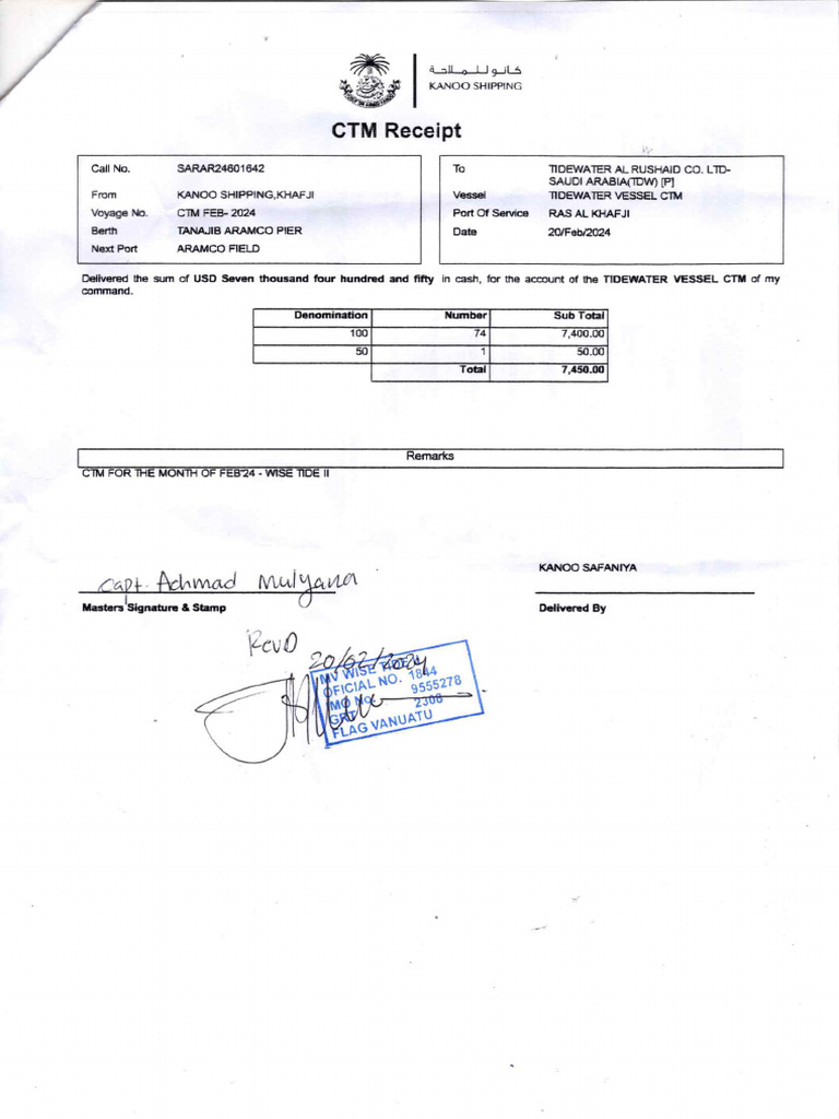 February 2024-CTM Receipt | PDF