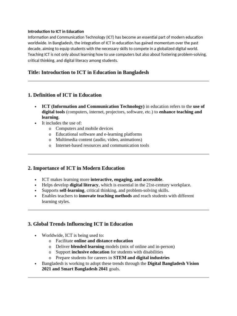 Introduction To ICT in Education | PDF | Educational Technology | Multimedia