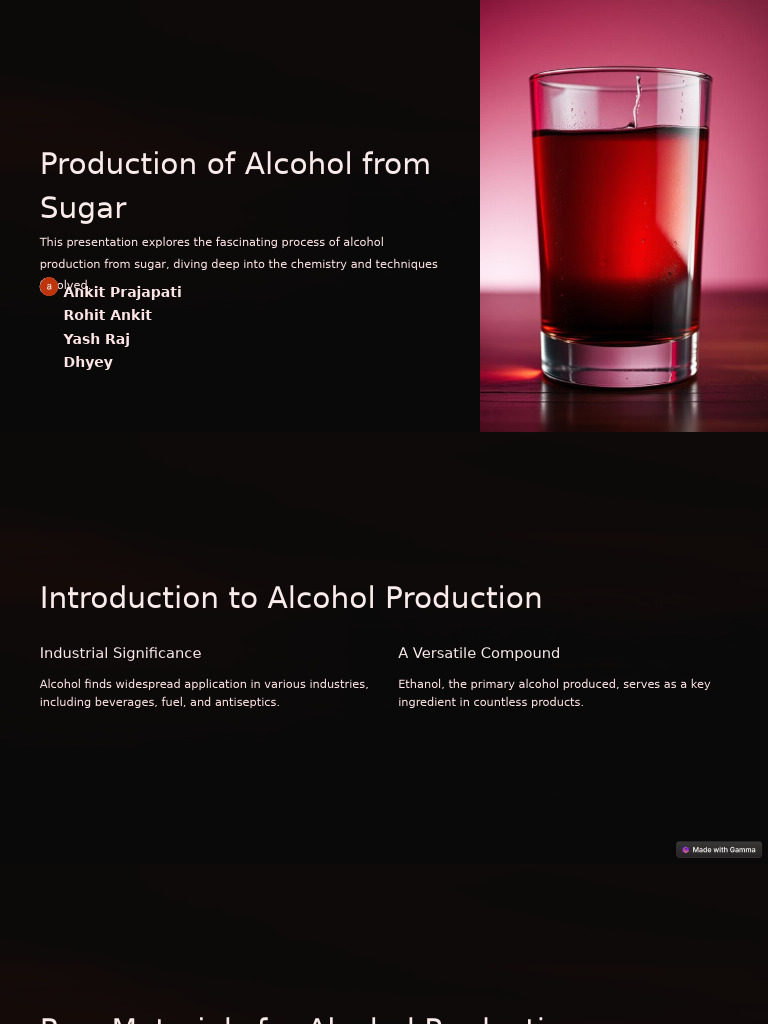 Production of Alcohol From Sugar | PDF | Ethanol | Fermentation