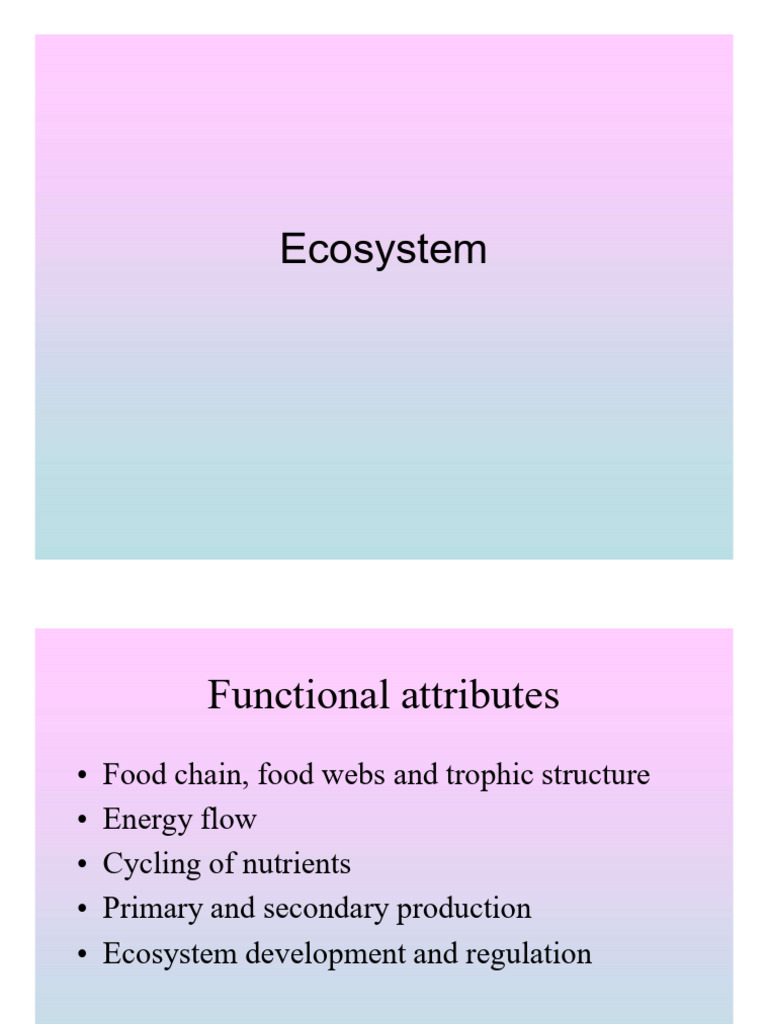 Unit 1 - Part 2 - Ecosystem | PDF | Food Web | Ecosystem