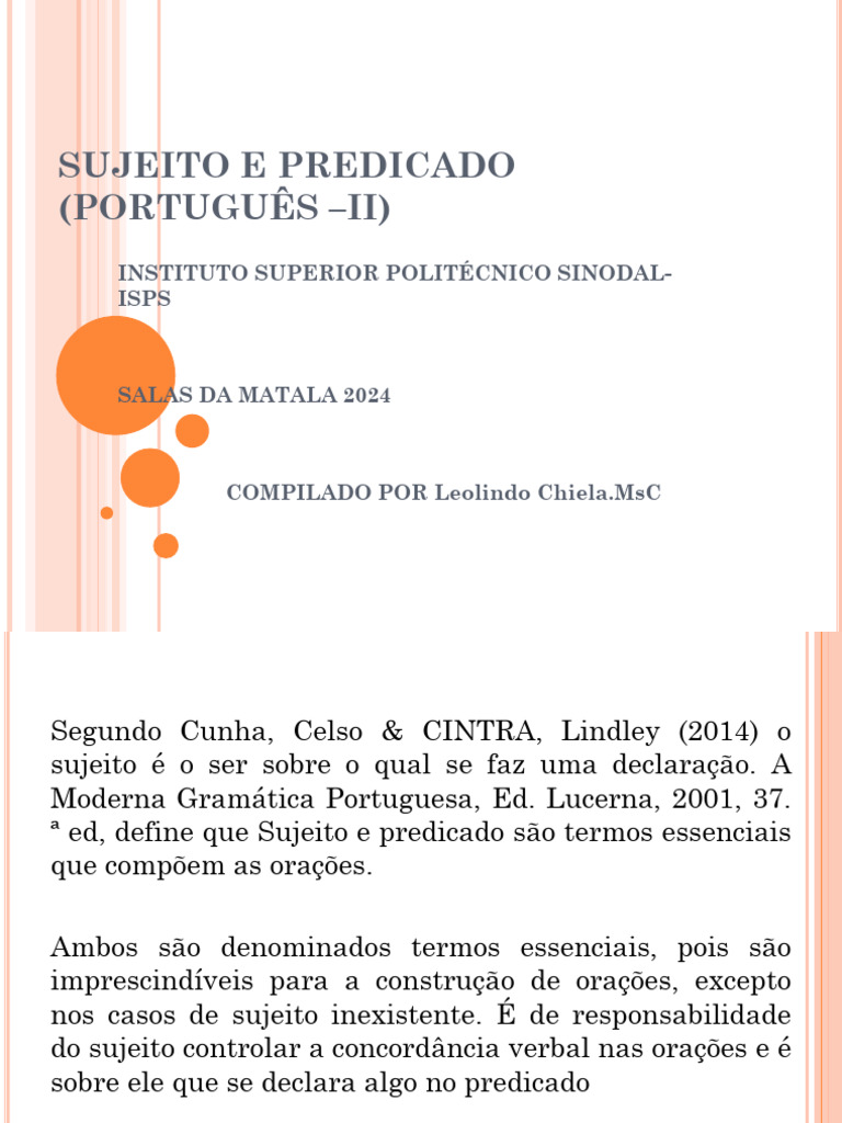 SUJEITO E PREDICADO (1)_084540 | PDF | Assunto (gramática) | Predicado (gramática)