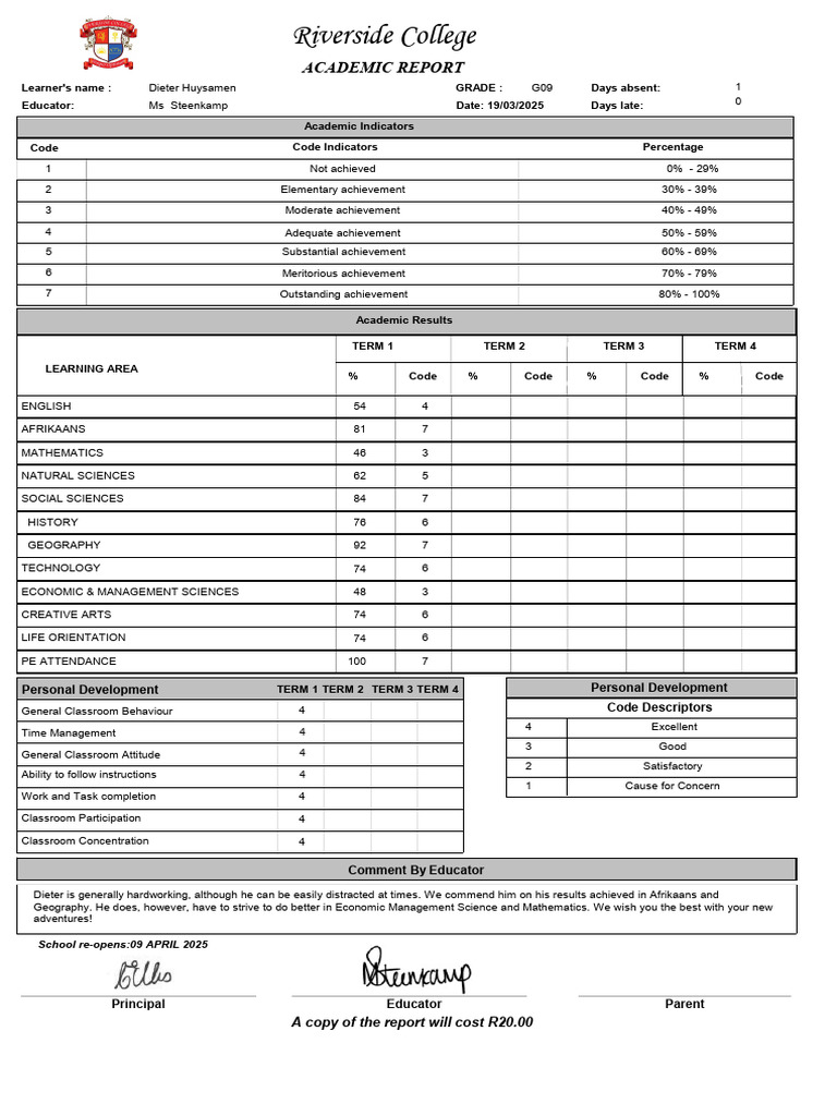 Riverside College Academic Report 2025 | PDF | Learning | Behavior ...