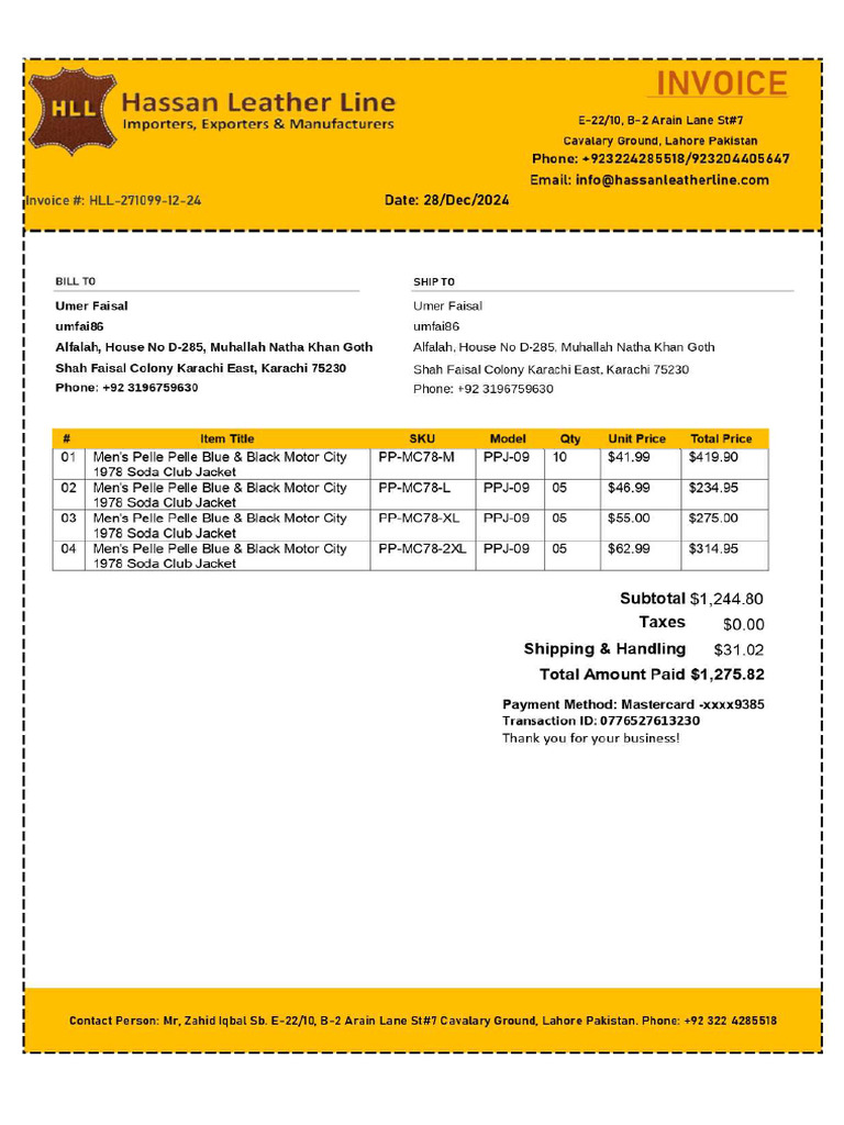 Hassan Leather Line (C No 2379) | PDF