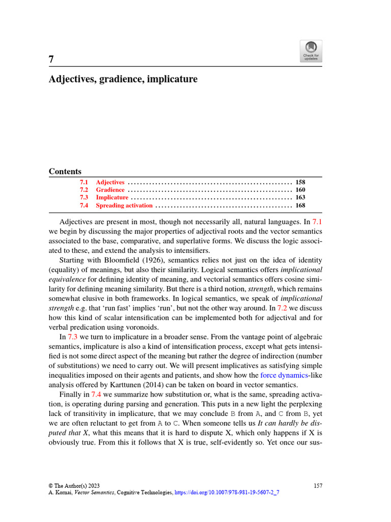 Adjectives Gradience Implicature | PDF | Adjective | Parsing