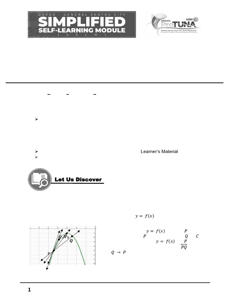 Basic Calculus Q3 M4 Gaentano 2 | PDF | Tangent | Slope
