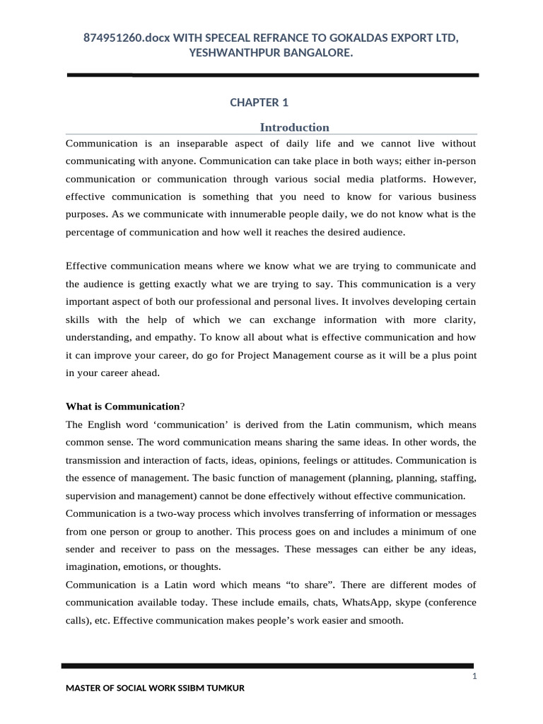 A STUDY ON THE ROLE OF EFFECTIVE COMMUNICATION ORGANIZATION PERFORMANCE ...