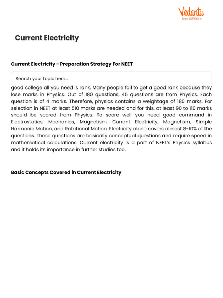 Current Electricity | PDF