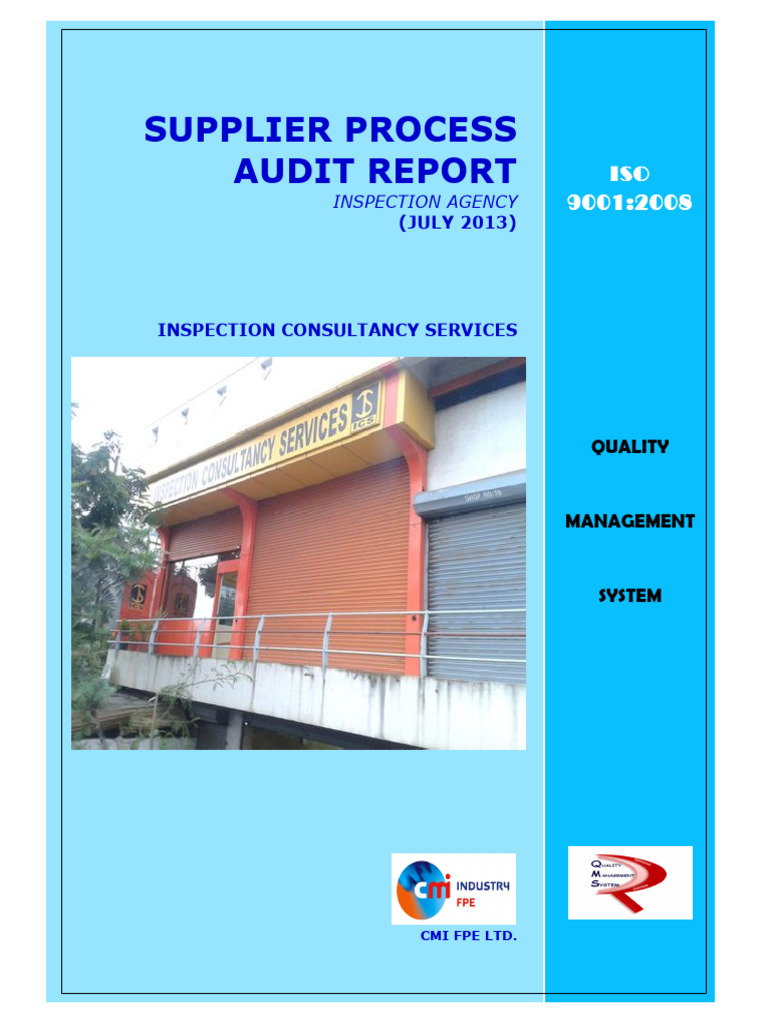 Ics Qms Supplier Process Audit Report | PDF | Audit | Auditor's Report