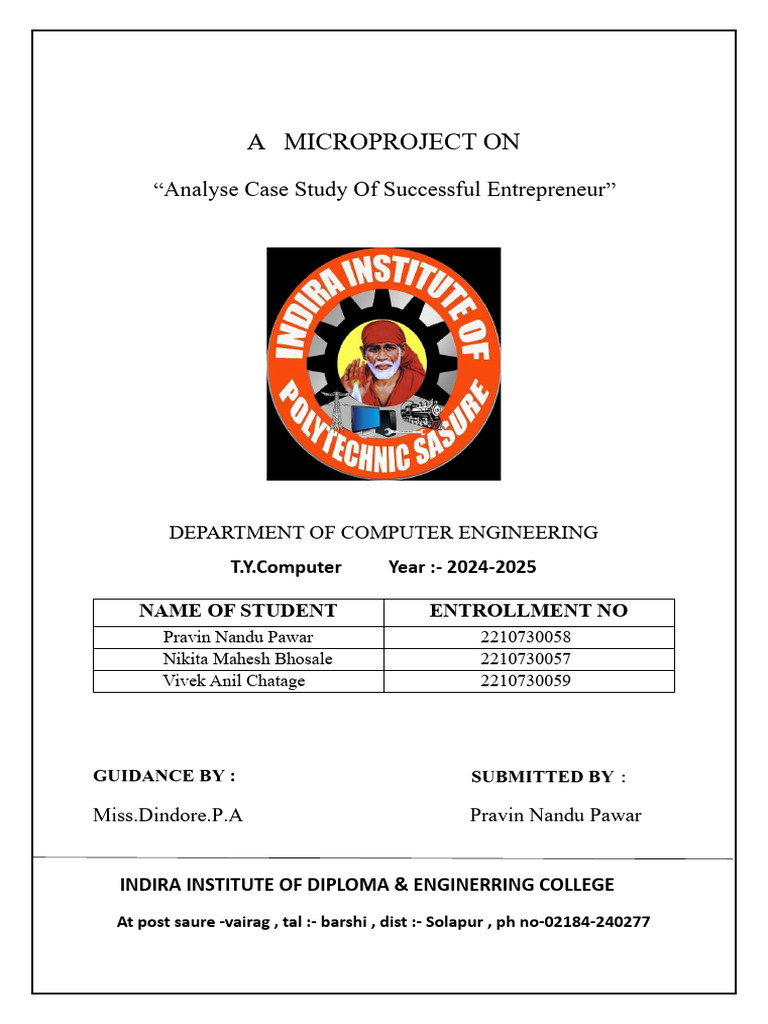 PRAVIN ED FRONT Page Dindoremam | PDF