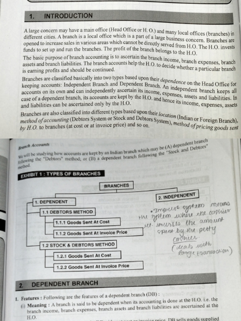 Theory Notes Branch Accounts | PDF