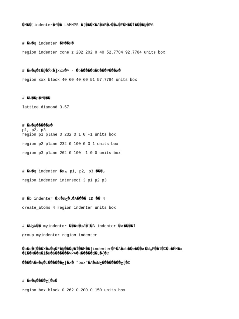 LAMMPS Indenter Simulation Setup | PDF