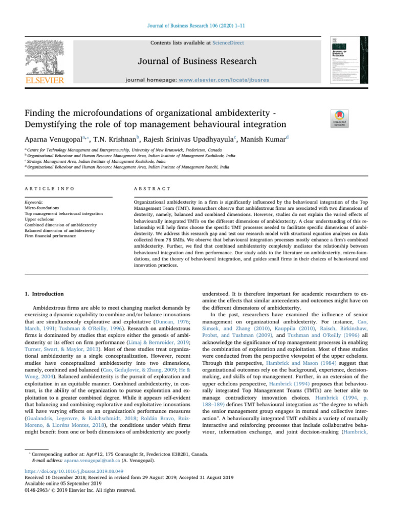 Finding the microfoundations of organizational ambidexterity - Demystifying the role of top ...