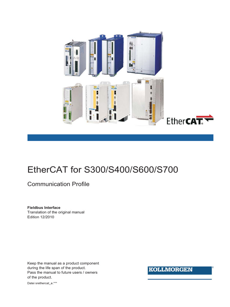 Kollmorgen S300-S400-S600-S700 Servo Drive EtherCAT Communication_Manual_en-uk_rev12-2010 | PDF ...
