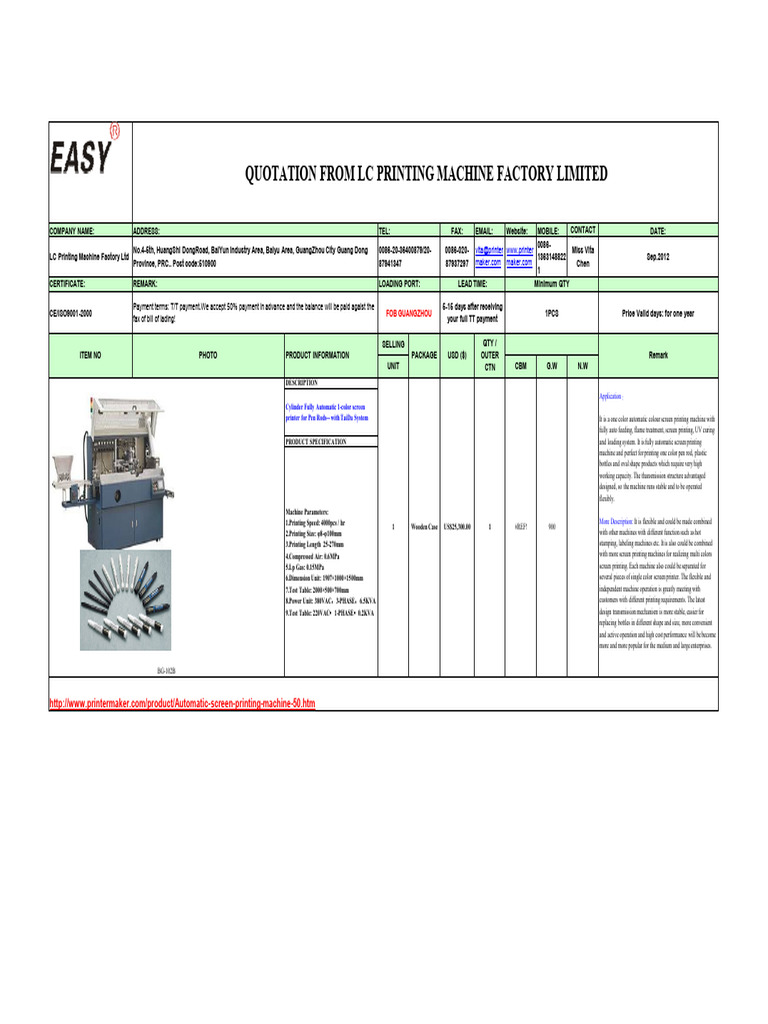 Pen-Rod Screen Printer BG-102B | PDF | Printer (Computing) | Machines