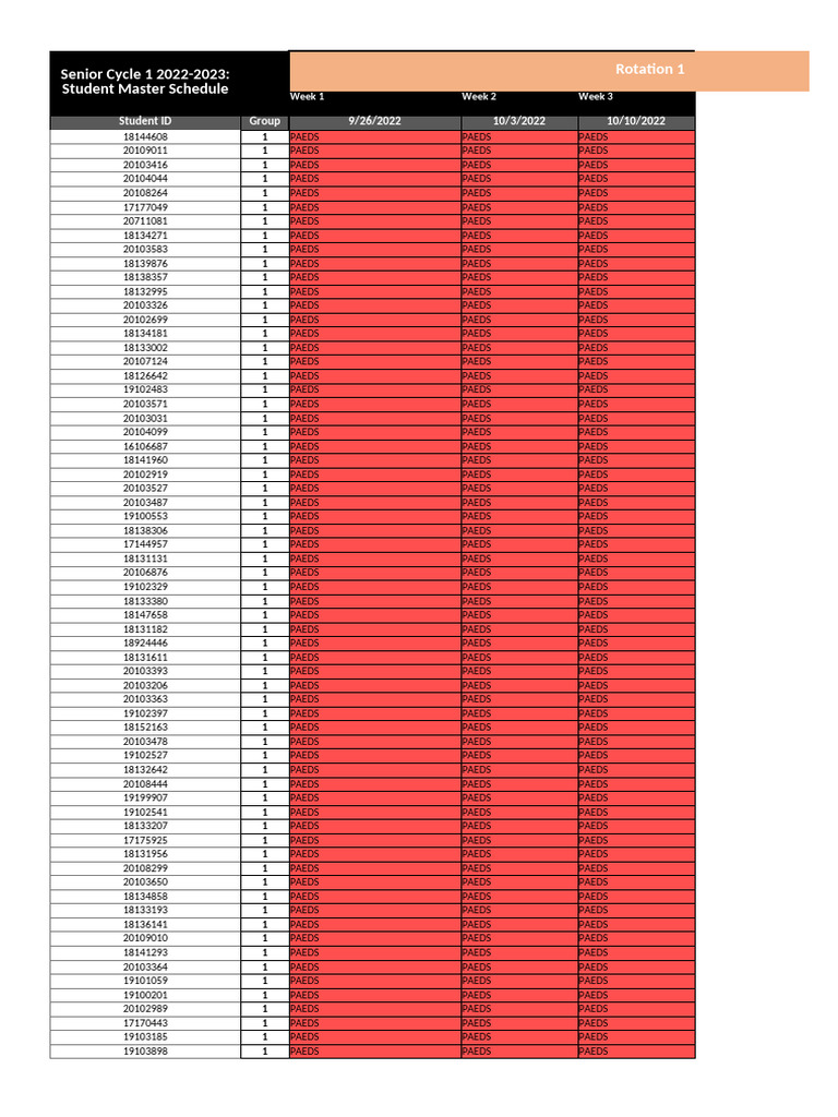 SC1 2022-23 Student Schedule V1 | PDF