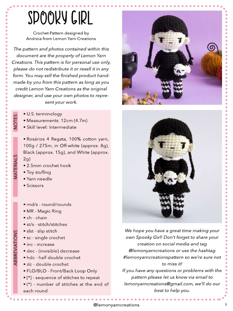 Spooky Girl Crochet Pattern | PDF