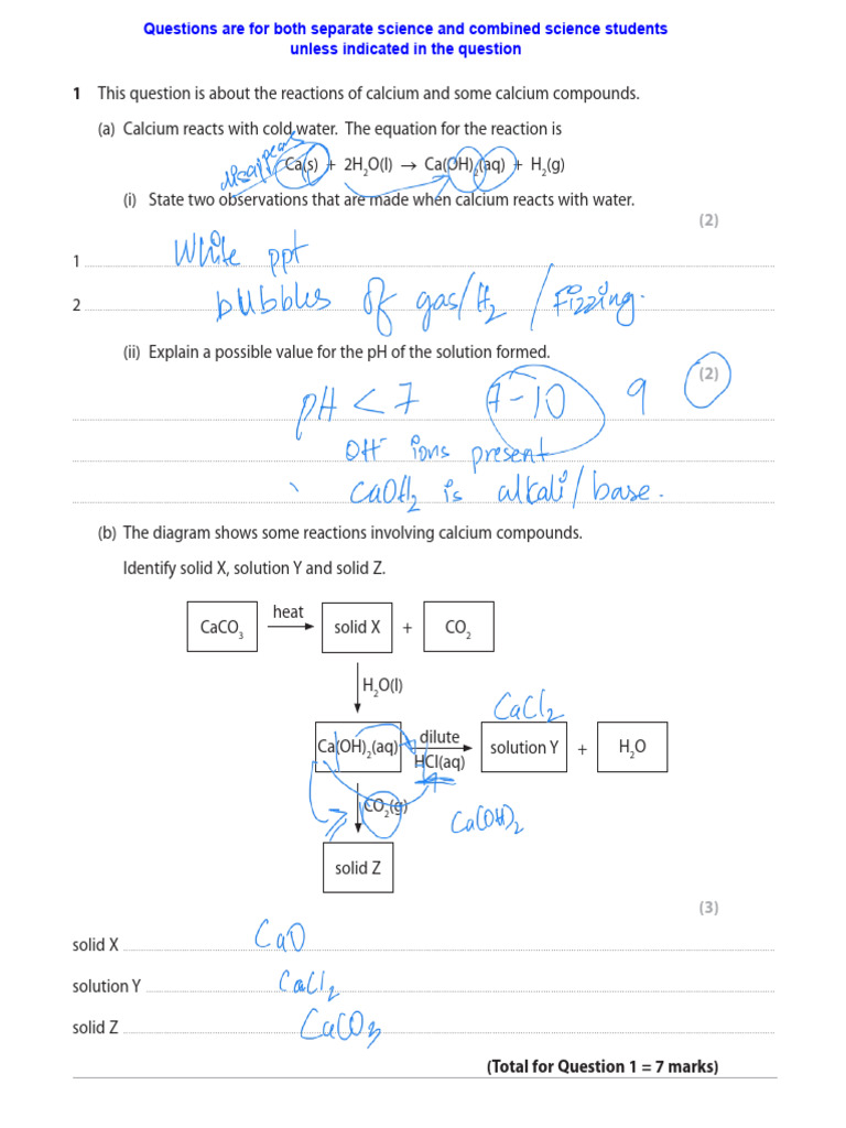 Calcium Reactions and Salt Preparation Guide | PDF | Solubility | Salt ...