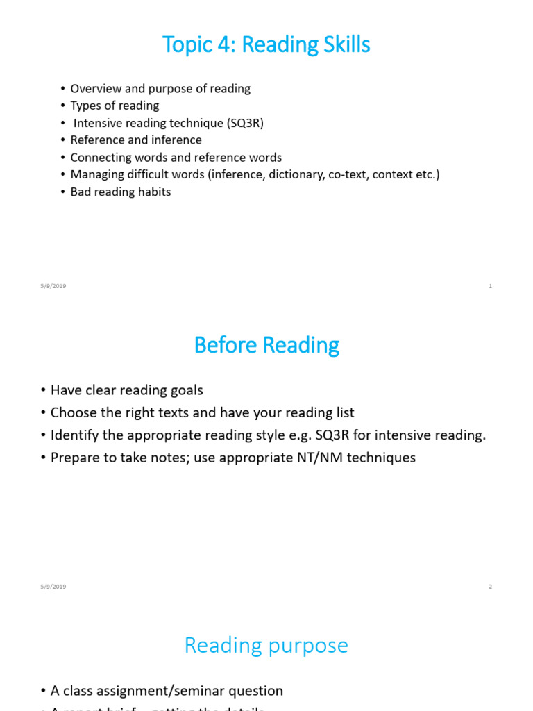 CL 106 Module 4 Reading Skills-1 | PDF | Inference | Word