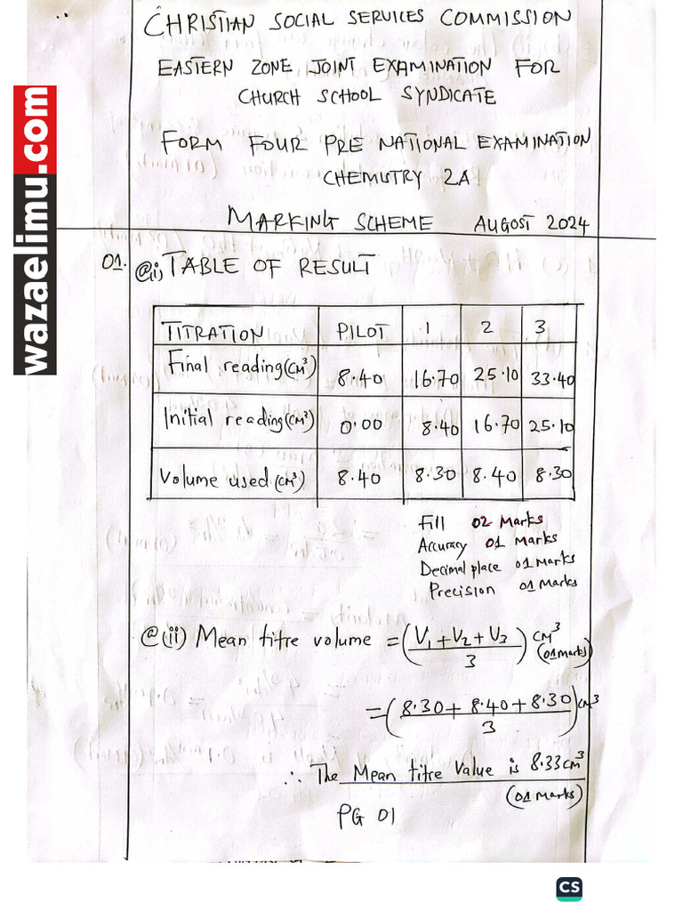 FORM FOUR Chemistry 2A | PDF