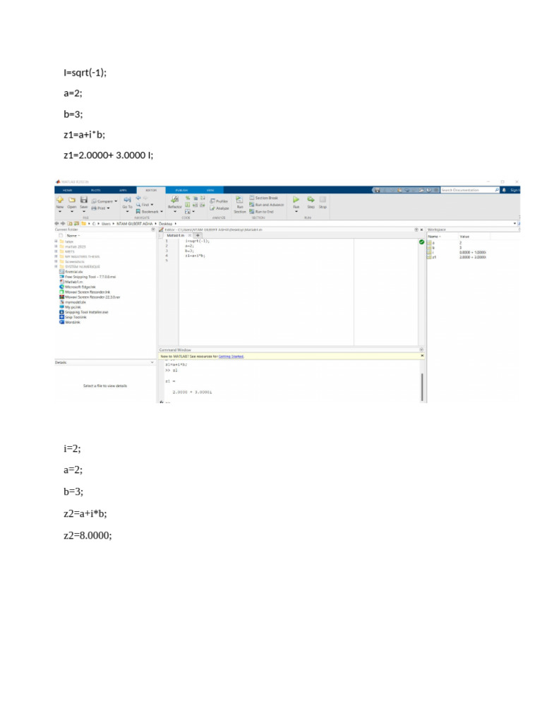 Matlab First Attempt by Ntam Gilbert Agha | PDF